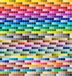 Standard Pantone colors.